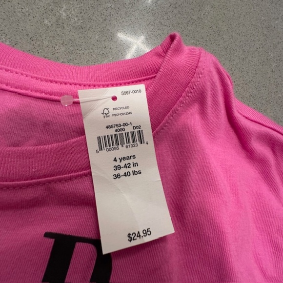 GAP | Shirts & Tops | Newgirl 4t Gap Pink Peanuts Snoopy Heart Long Sleeve Cotton T Shirtnwt ...